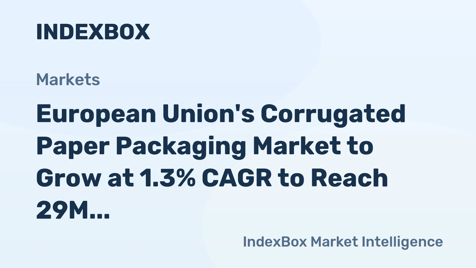 European Union's Corrugated Paper Packaging Market to Grow at 1.3% CAGR to Reach 29M Tons by 2035, Valued at $56.8B
