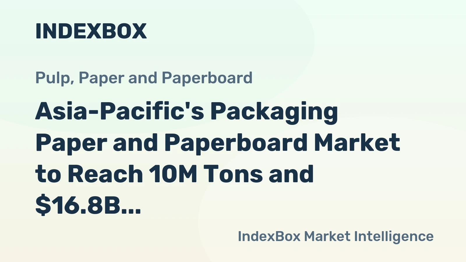 Asia-Pacific's Packaging Paper and Paperboard Market to Reach 10M Tons and $16.8B by 2035