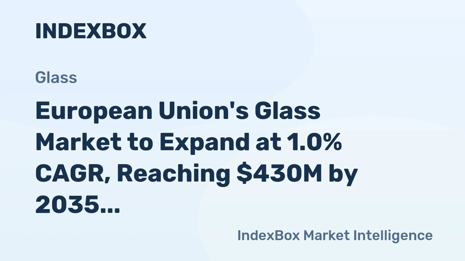 European Union's Glass Market to Expand at 1.0% CAGR, Reaching $430M by 2035