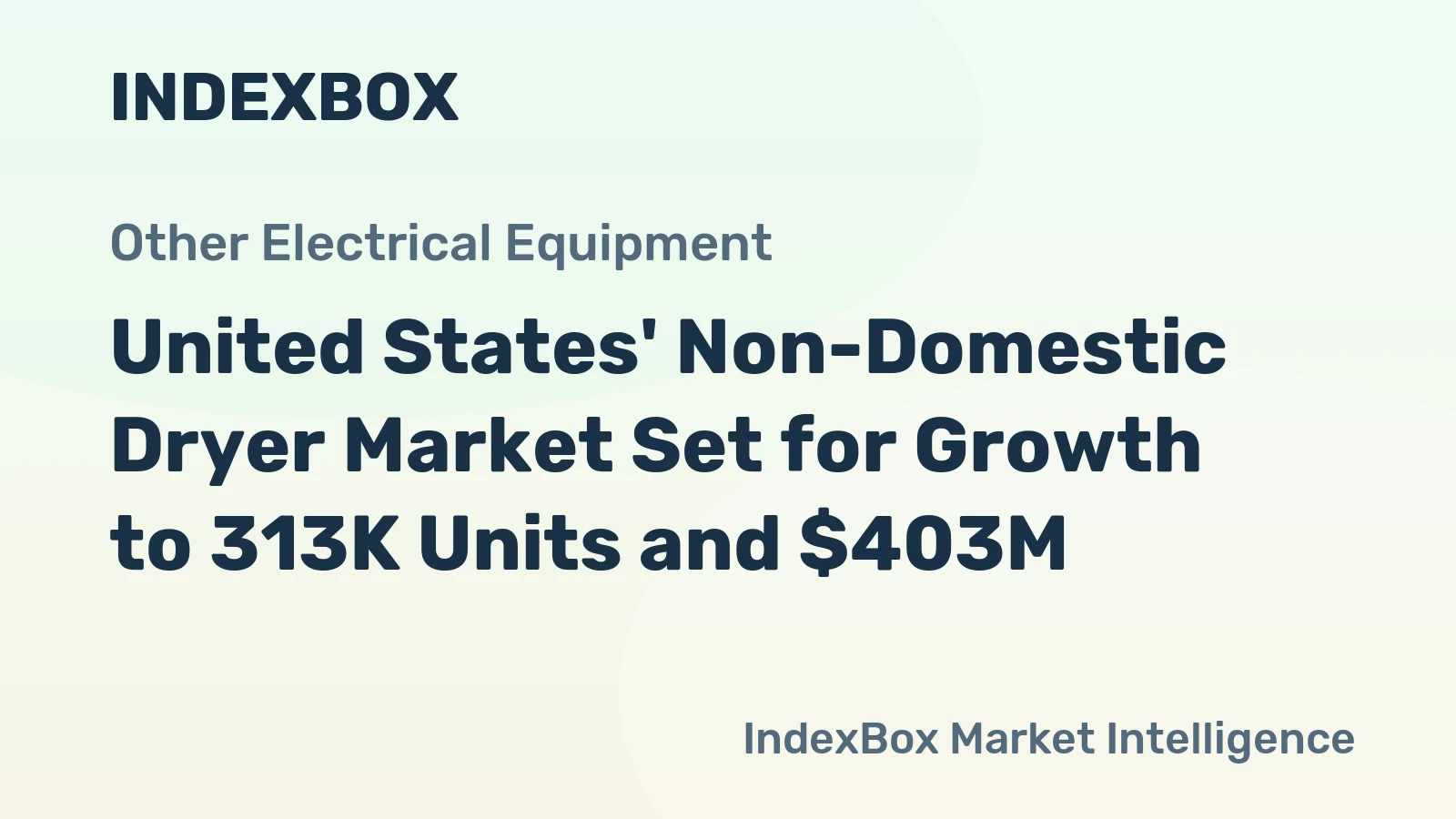 United States' Non-Domestic Dryer Market Set for Growth to 313K Units and $403M