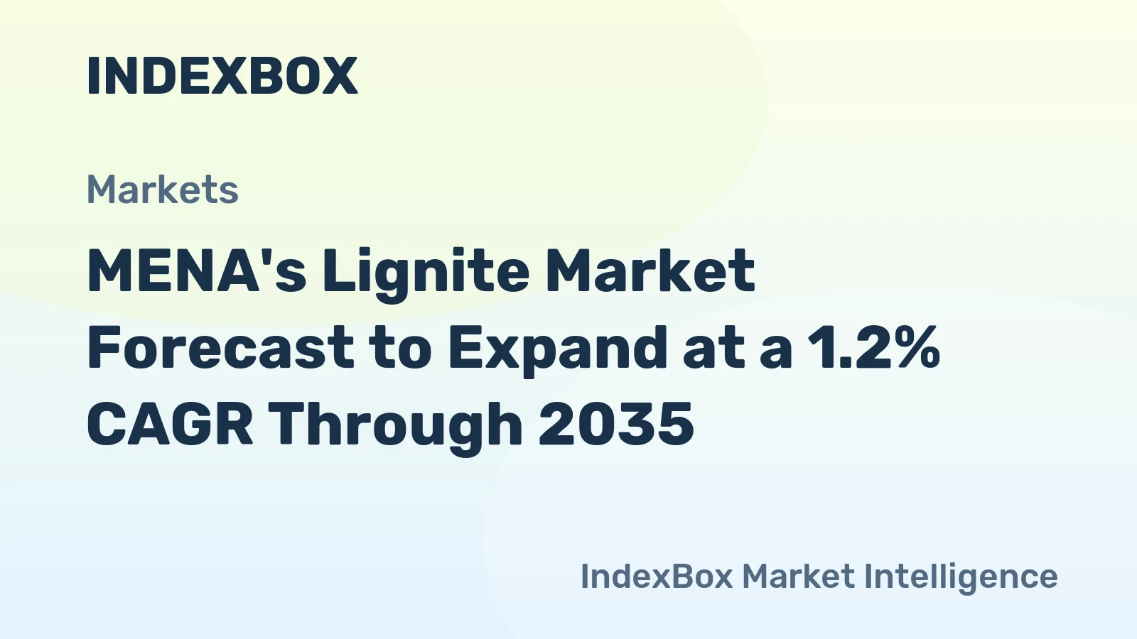 MENA's Lignite Market Forecast to Expand at a 1.2% CAGR Through 2035