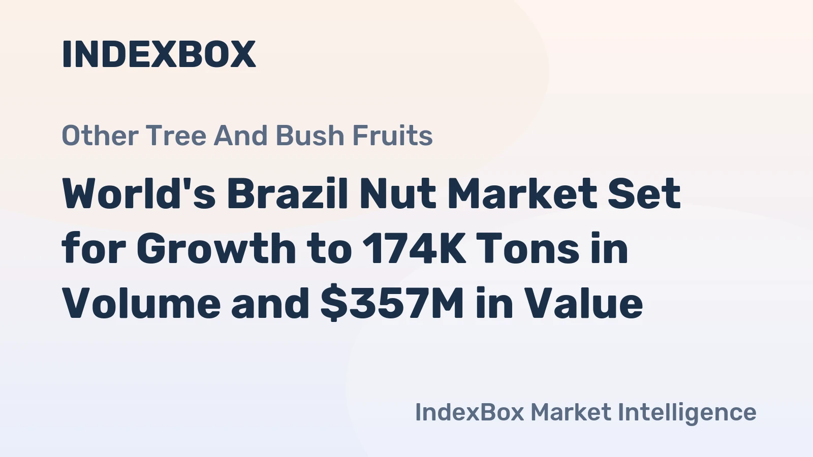 World's Brazil Nut Market Set for Growth to 174K Tons in Volume and $357M in Value