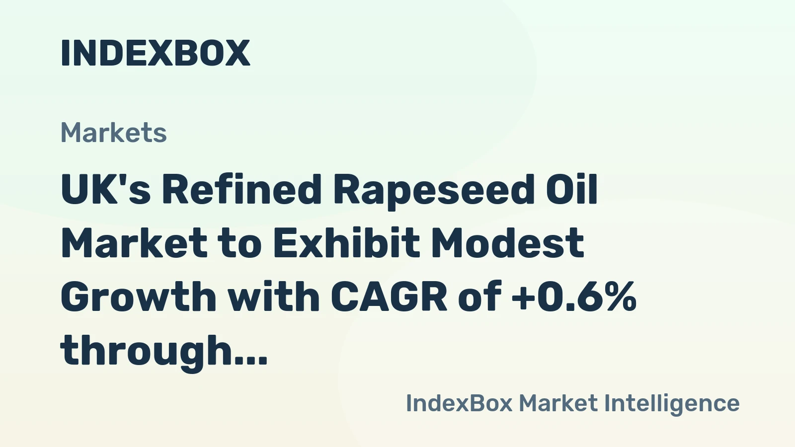 UK's Refined Rapeseed Oil Market to Exhibit Modest Growth with CAGR of +0.6% through 2035