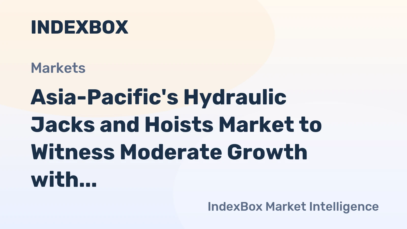 Asia-Pacific's Hydraulic Jacks and Hoists Market to Witness Moderate Growth with 1.2% CAGR by 2035