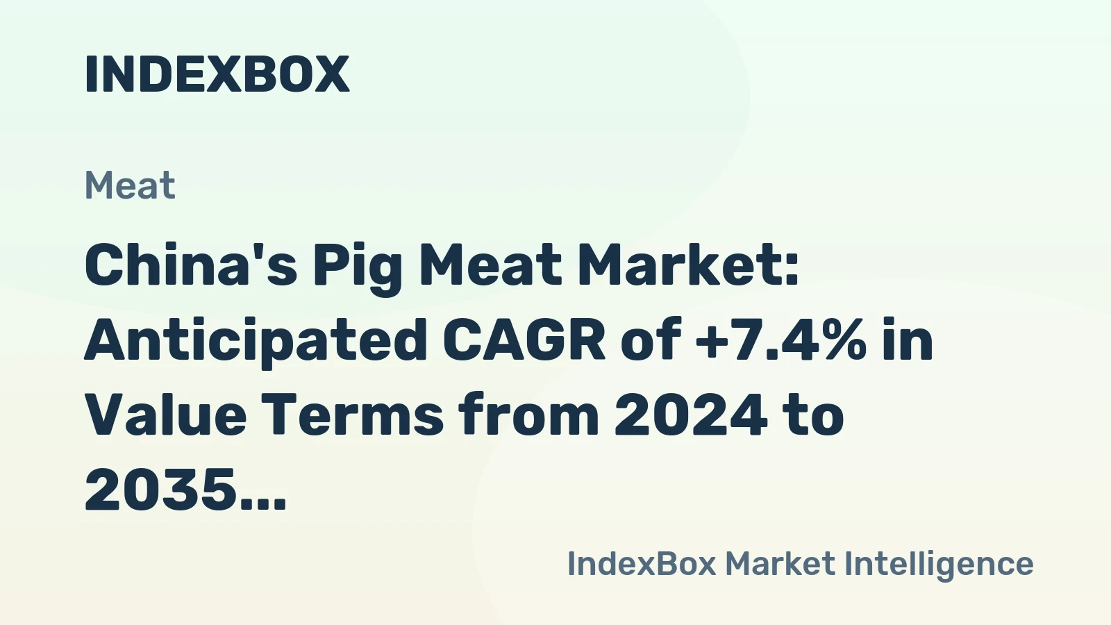 China's Pig Meat Market: Anticipated CAGR of +7.4% in Value Terms from 2024 to 2035