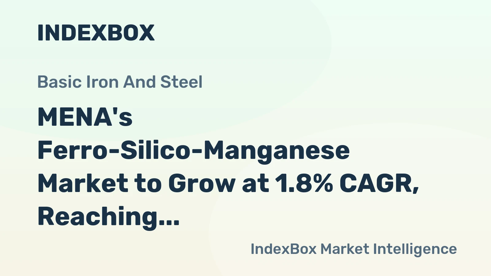 MENA's Ferro-Silico-Manganese Market to Grow at 1.8% CAGR, Reaching $920M by 2035