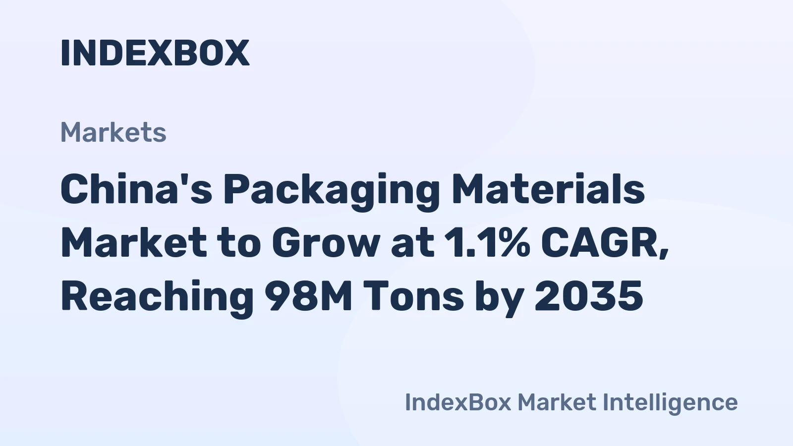 China's Packaging Materials Market to Grow at 1.1% CAGR, Reaching 98M Tons by 2035