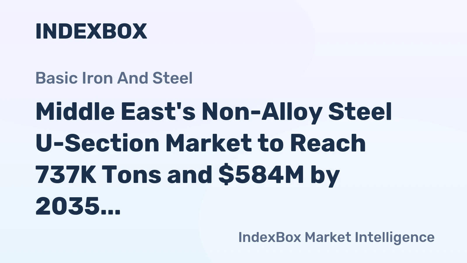 Middle East's Non-Alloy Steel U-Section Market to Reach 737K Tons and $584M by 2035