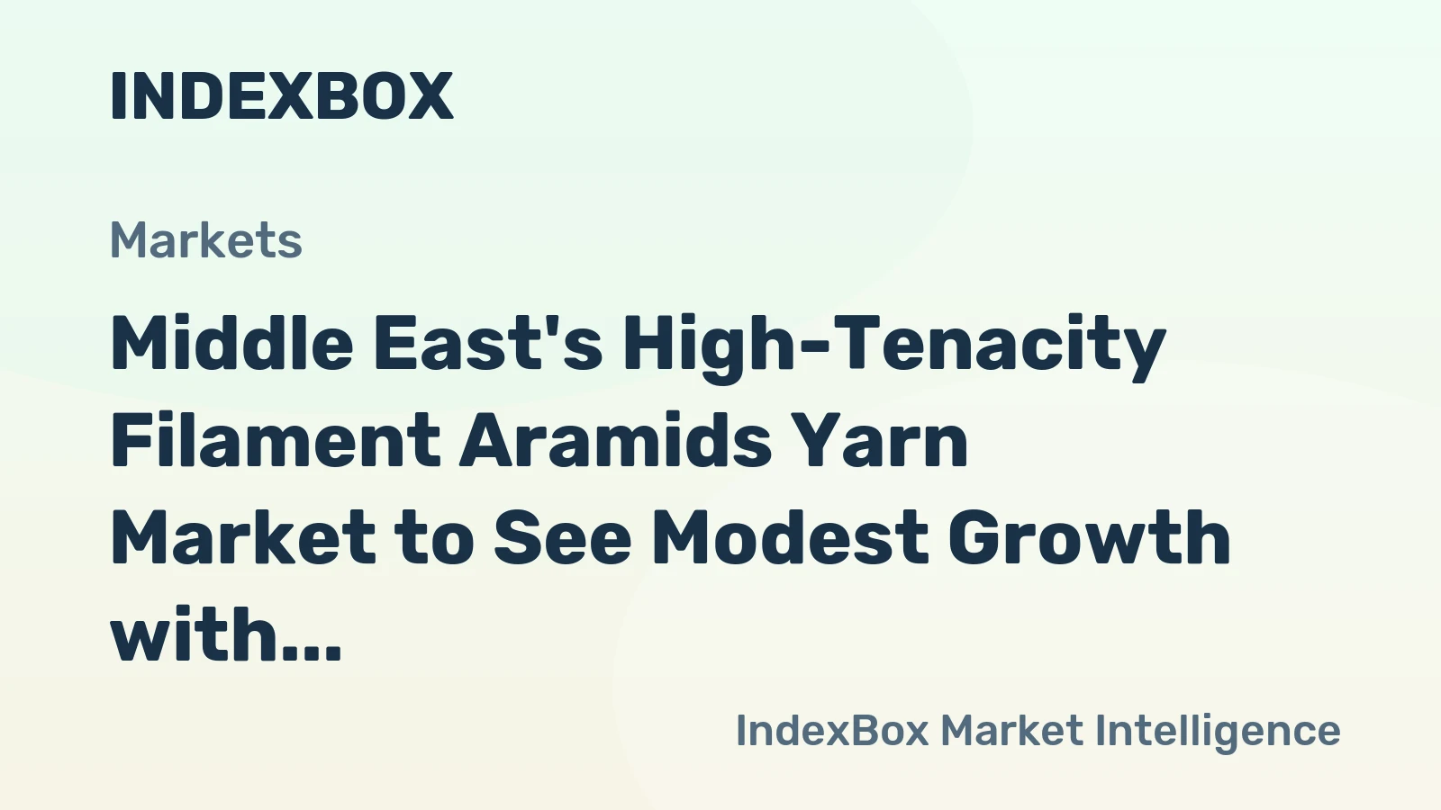 Middle East's High-Tenacity Filament Aramids Yarn Market to See Modest Growth with a +0.5% Volume CAGR