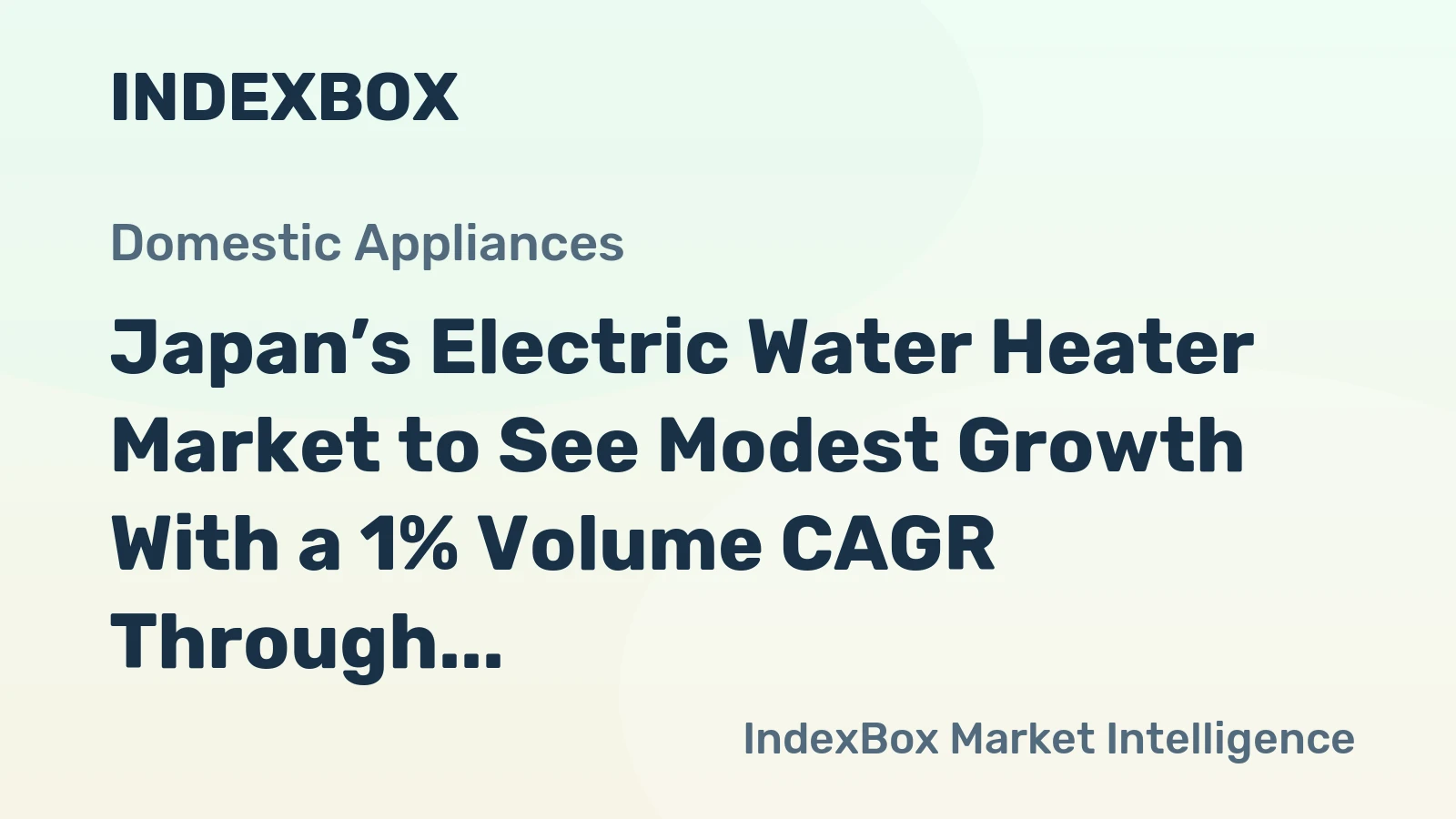 Japan’s Electric Water Heater Market to See Modest Growth With a 1% Volume CAGR Through 2035