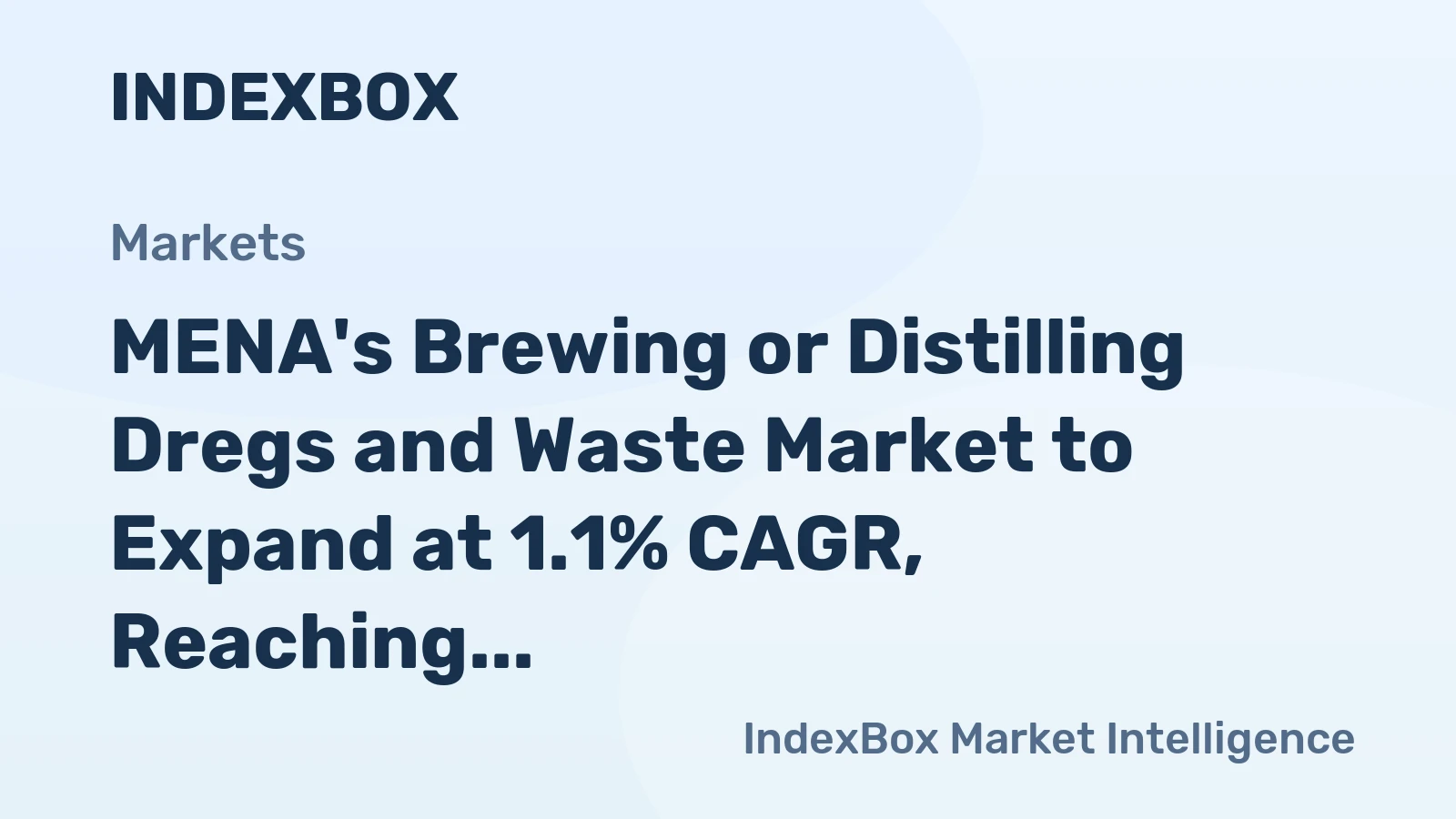 MENA's Brewing or Distilling Dregs and Waste Market to Expand at 1.1% CAGR, Reaching $2.4B by 2035