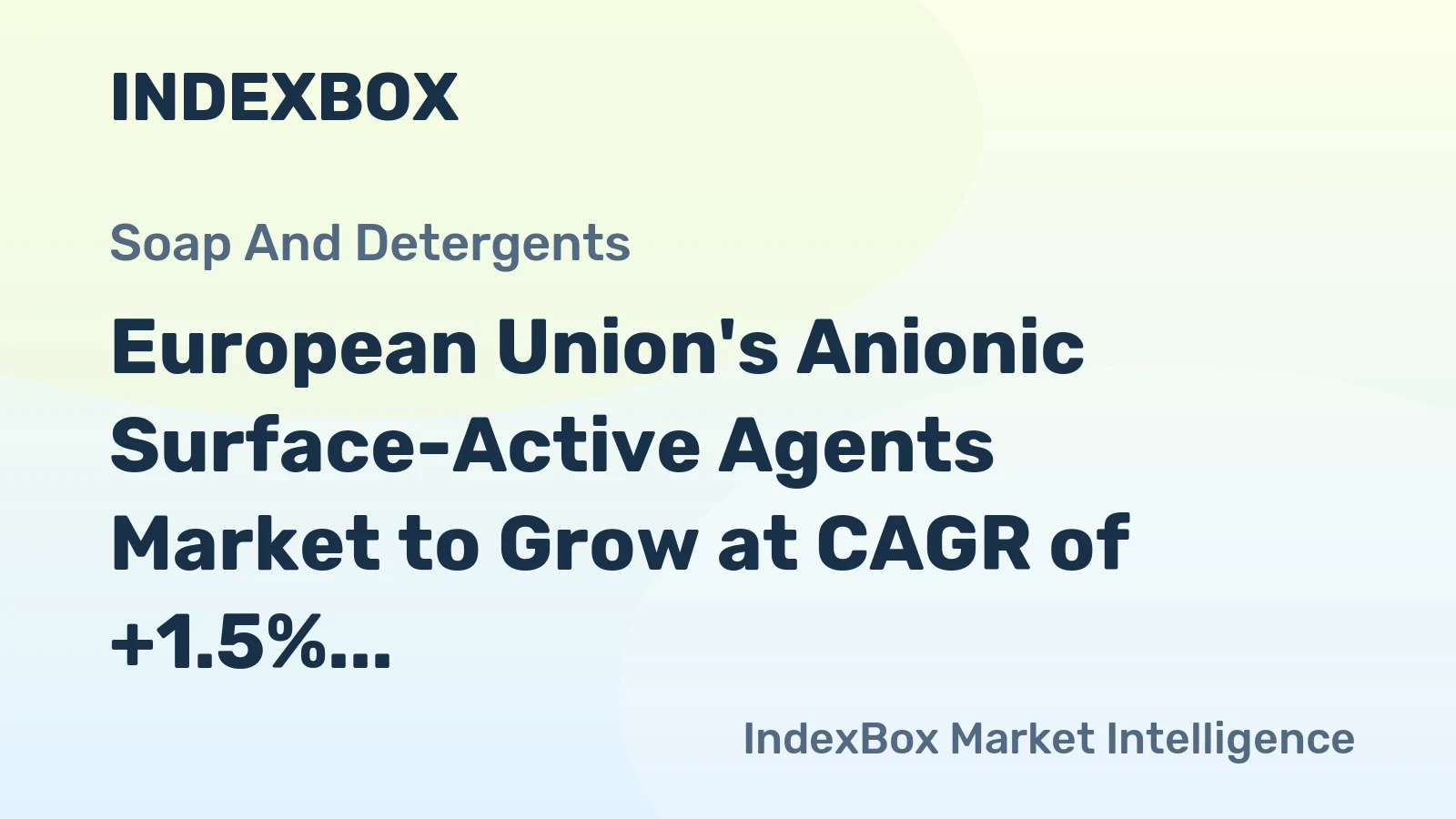 European Union's Anionic Surface-Active Agents Market to Grow at CAGR of +1.5% from 2024 to 2035