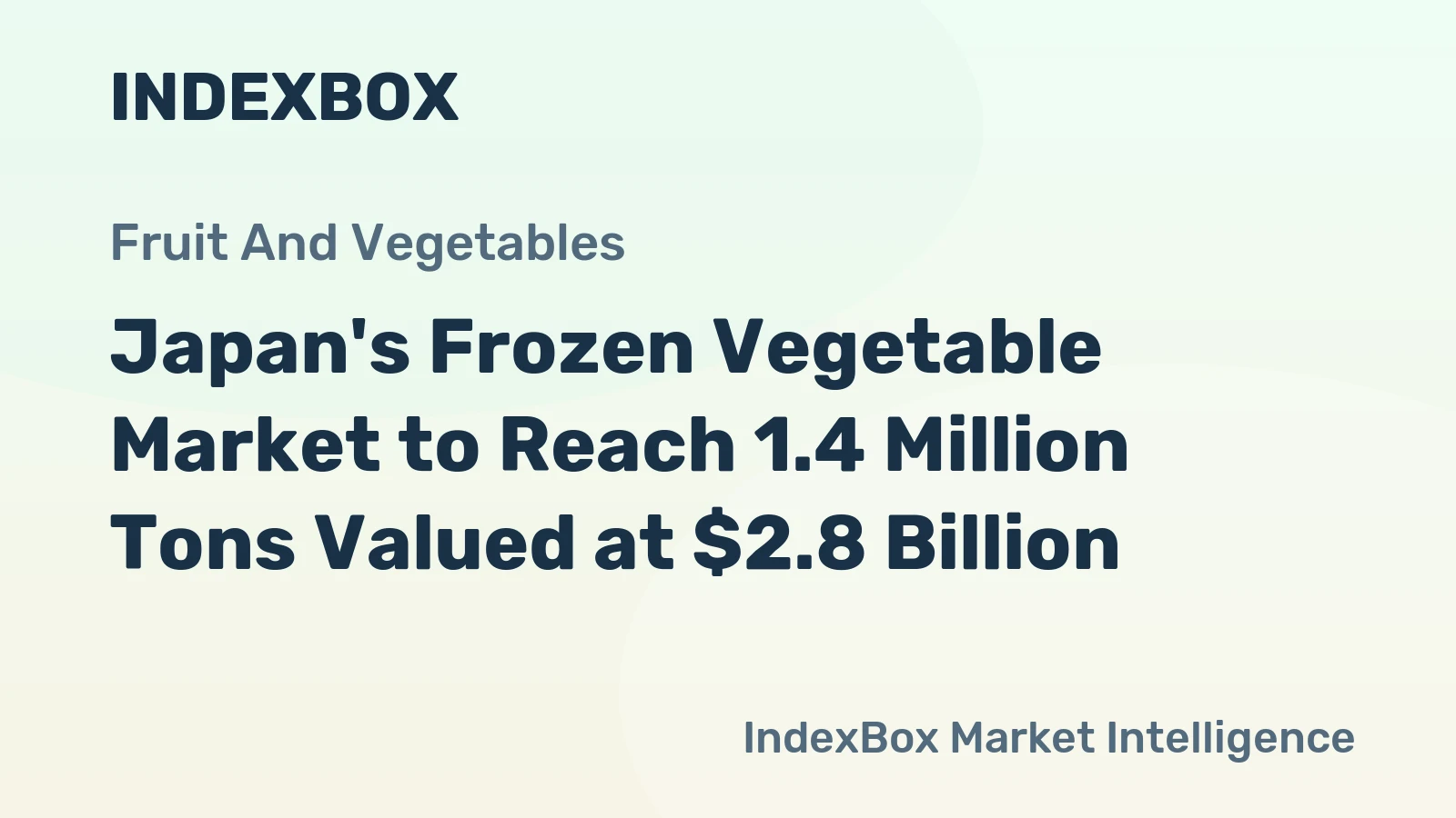 Japan's Frozen Vegetable Market to Reach 1.4 Million Tons Valued at $2.8 Billion