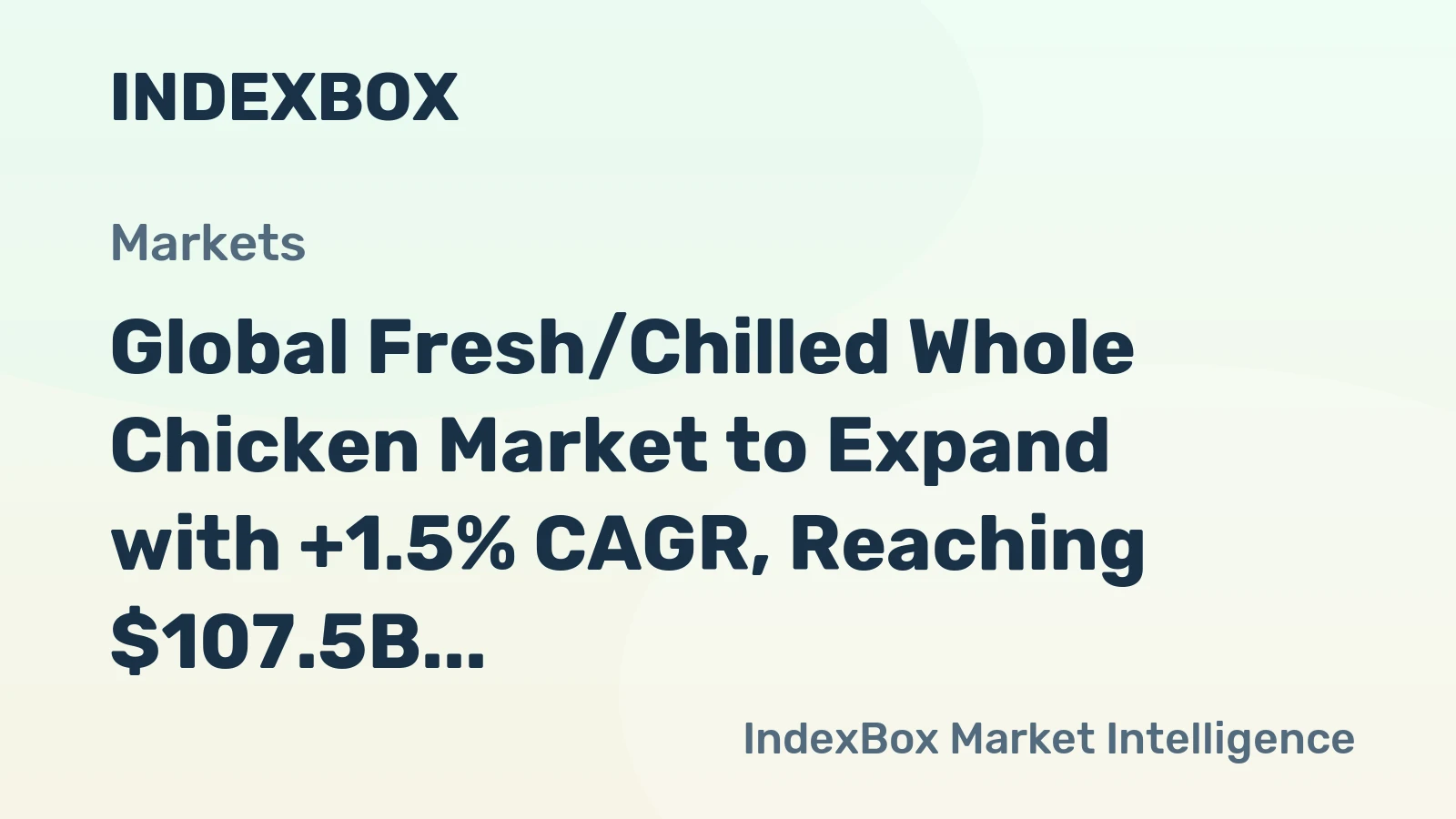 Global Fresh/Chilled Whole Chicken Market to Expand with +1.5% CAGR, Reaching $107.5B by 2035