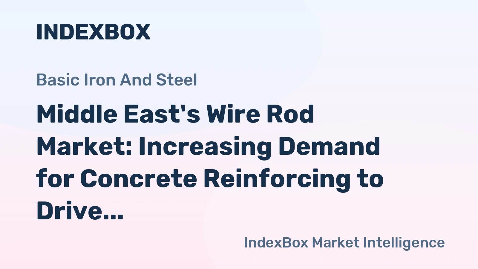 Middle East's Wire Rod Market: Increasing Demand for Concrete Reinforcing to Drive Market Growth at CAGR of +2.4%