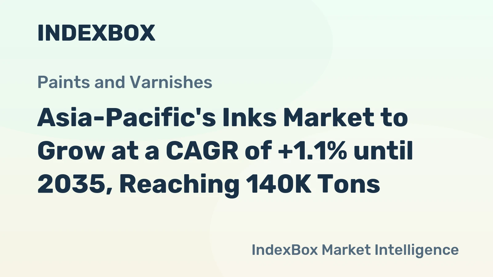 Asia-Pacific's Inks Market to Grow at a CAGR of +1.1% until 2035, Reaching 140K Tons