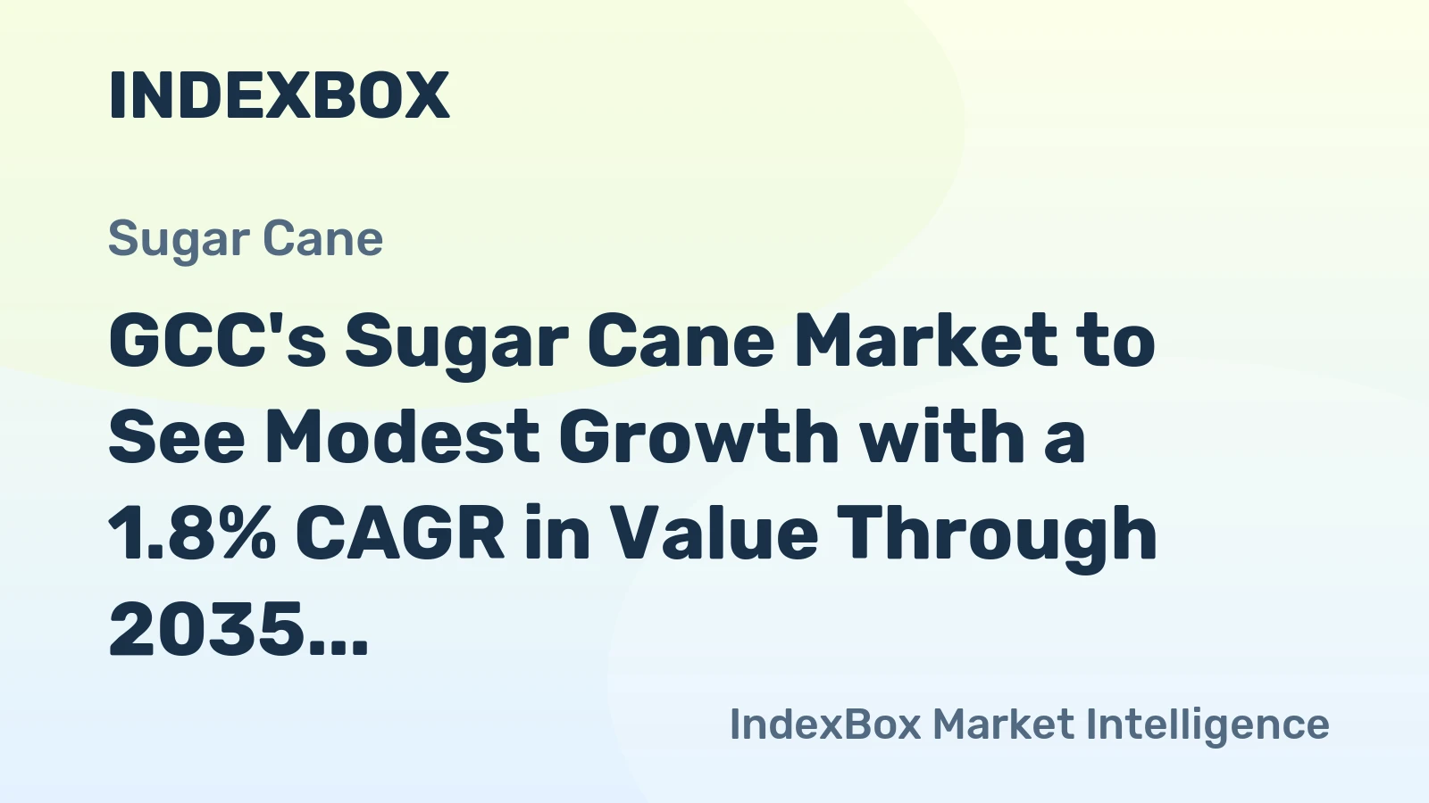GCC's Sugar Cane Market to See Modest Growth with a 1.8% CAGR in Value Through 2035