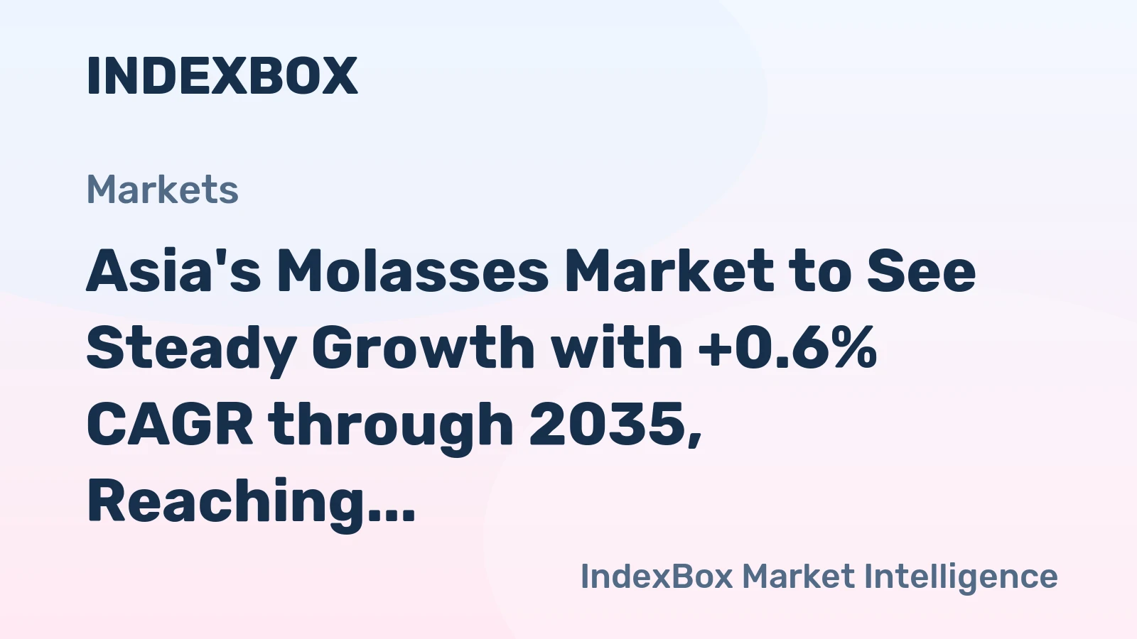 Asia's Molasses Market to See Steady Growth with +0.6% CAGR through 2035, Reaching $6.1B