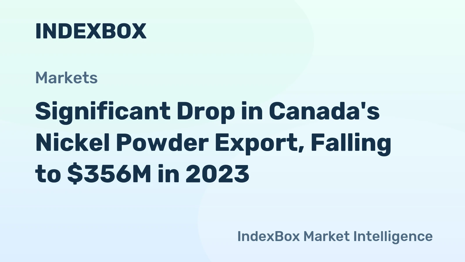 Significant Drop in Canada's Nickel Powder Export, Falling to $356M in 2023