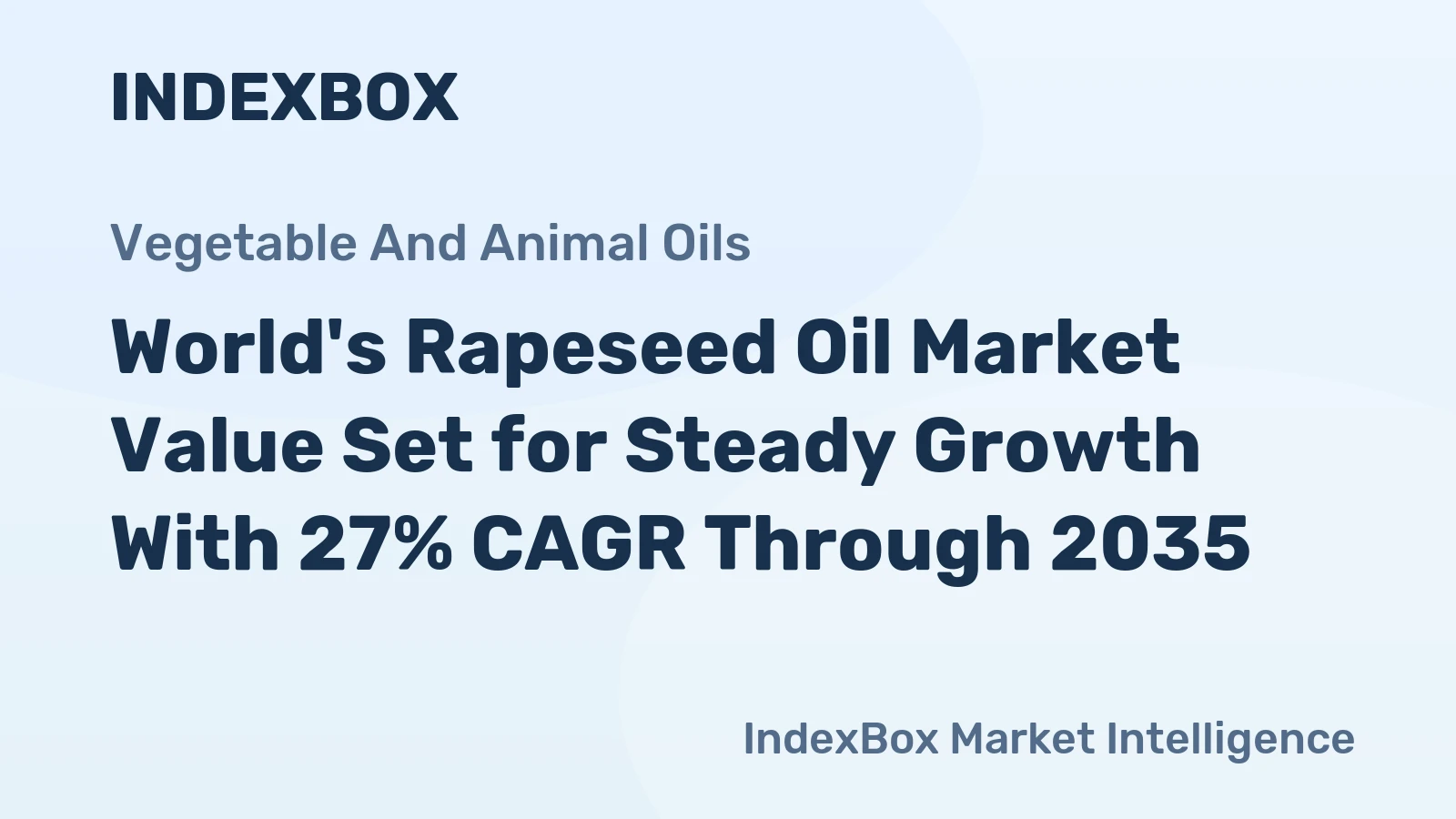 World's Rapeseed Oil Market Value Set for Steady Growth With 27% CAGR Through 2035