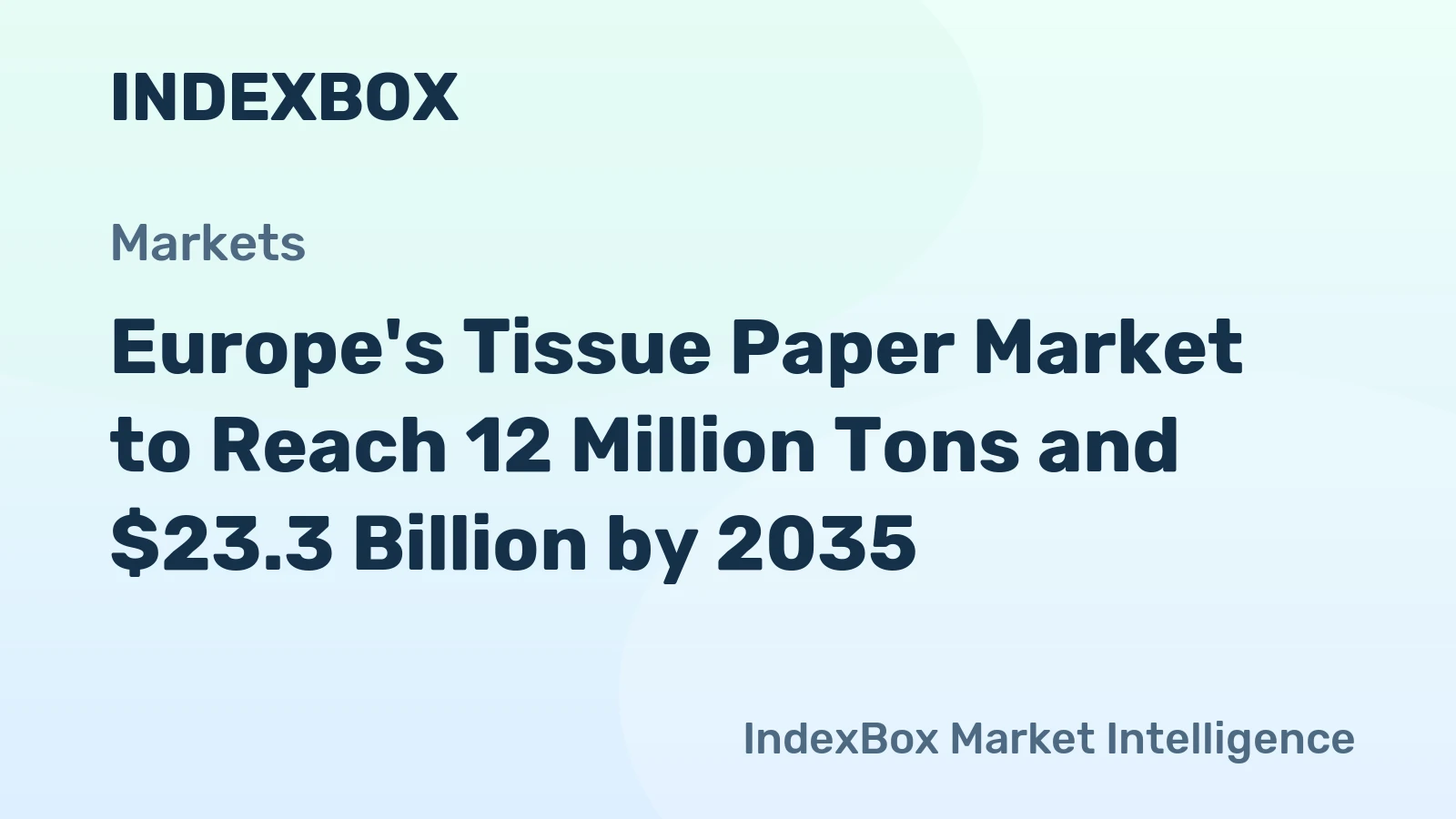 Europe's Tissue Paper Market to Reach 12 Million Tons and $23.3 Billion by 2035