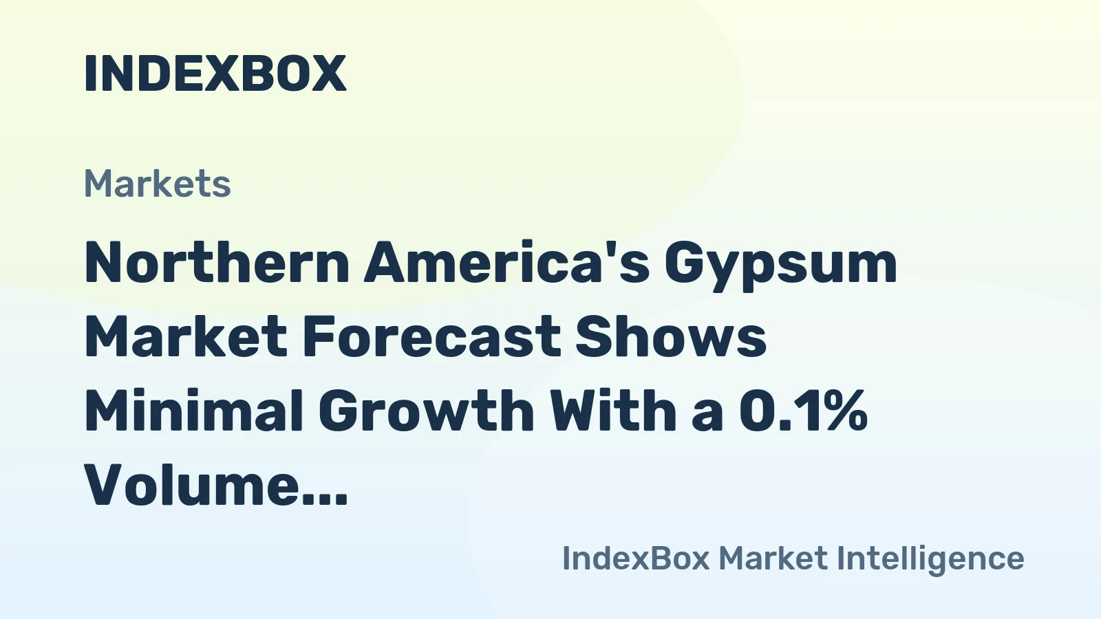 Northern America's Gypsum Market Forecast Shows Minimal Growth With a 0.1% Volume CAGR Through 2035