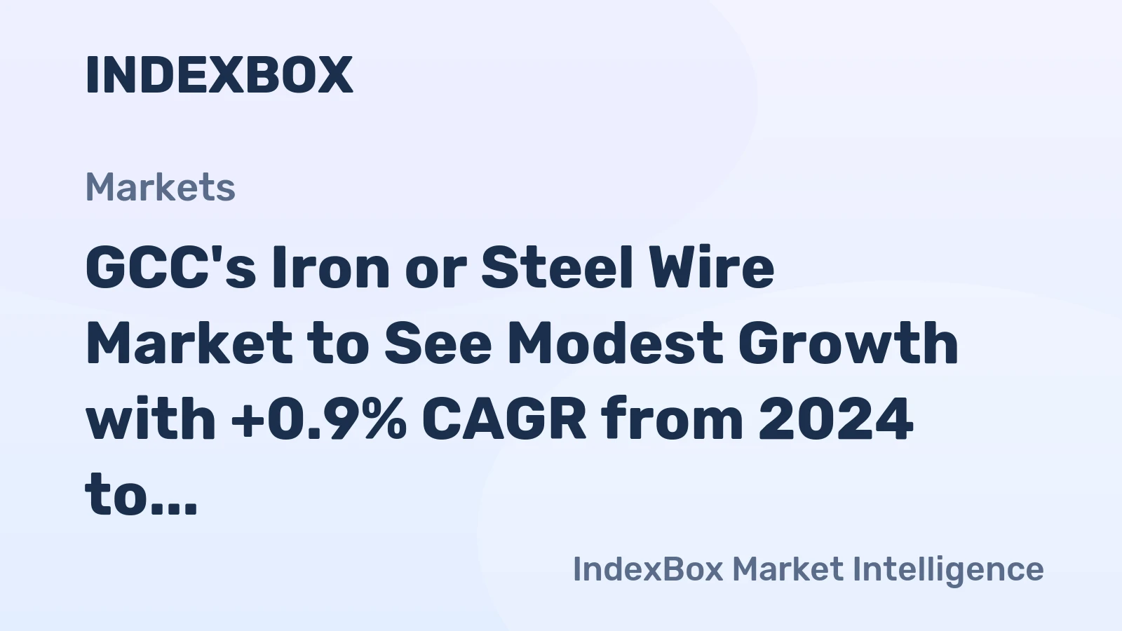 GCC's Iron or Steel Wire Market to See Modest Growth with +0.9% CAGR from 2024 to 2035