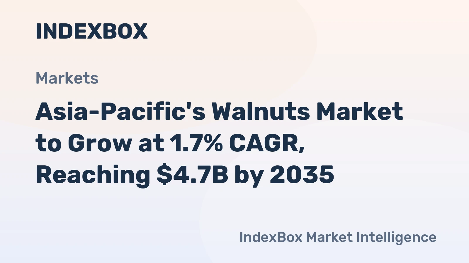 Asia-Pacific's Walnuts Market to Grow at 1.7% CAGR, Reaching $4.7B by 2035