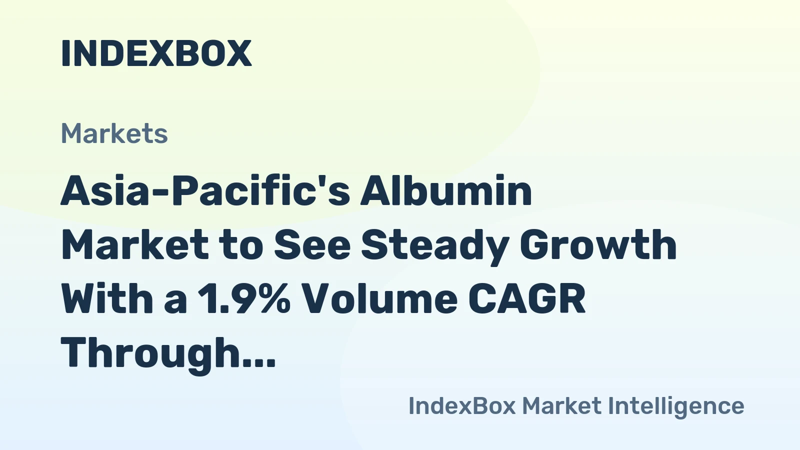 Asia-Pacific's Albumin Market to See Steady Growth With a 1.9% Volume CAGR Through 2035