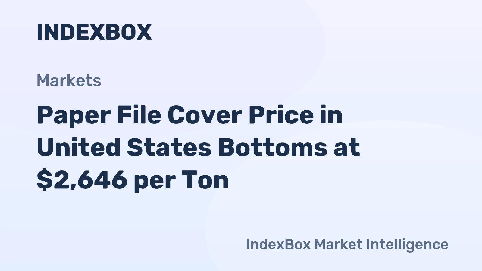 Paper File Cover Price in United States Bottoms at $2,646 per Ton