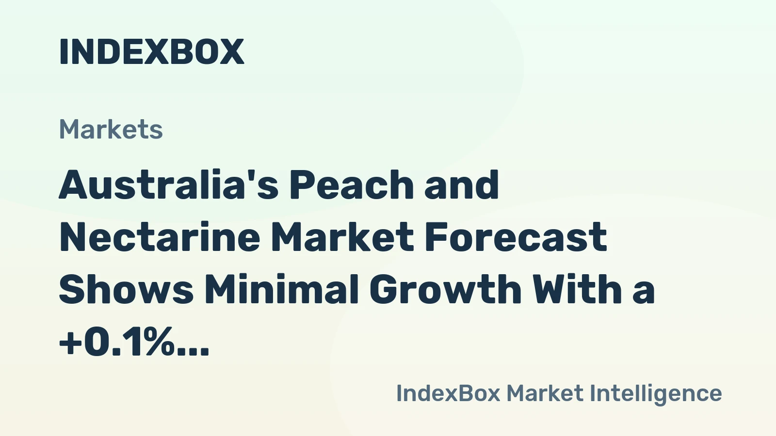Australia's Peach and Nectarine Market Forecast Shows Minimal Growth With a +0.1% CAGR