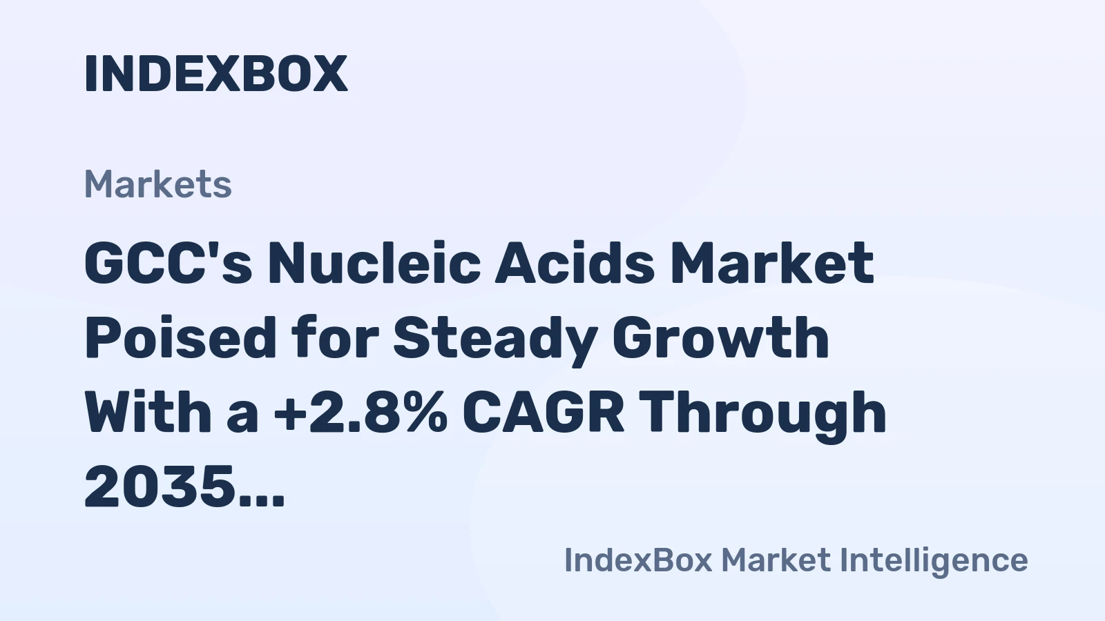 GCC's Nucleic Acids Market Poised for Steady Growth With a +2.8% CAGR Through 2035
