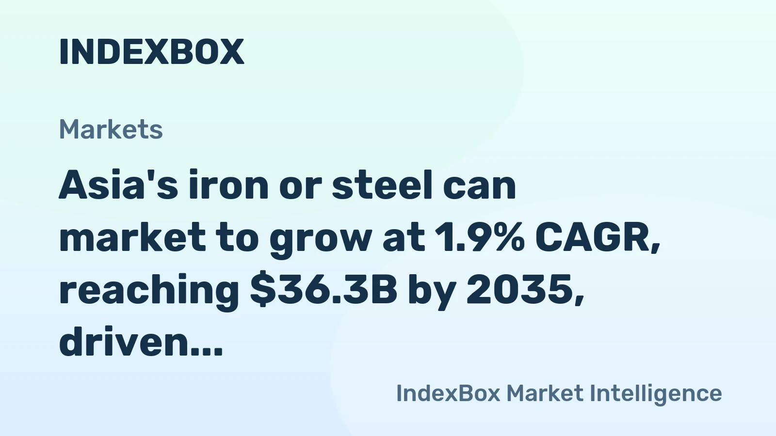 Asia's iron or steel can market to grow at 1.9% CAGR, reaching $36.3B by 2035, driven by sustained demand.