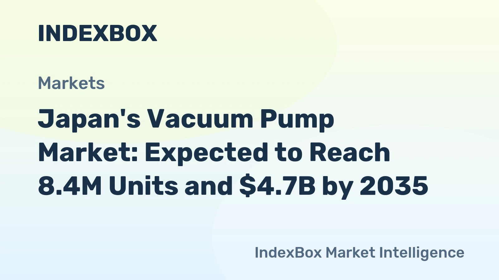 Japan's Vacuum Pump Market: Expected to Reach 8.4M Units and $4.7B by 2035