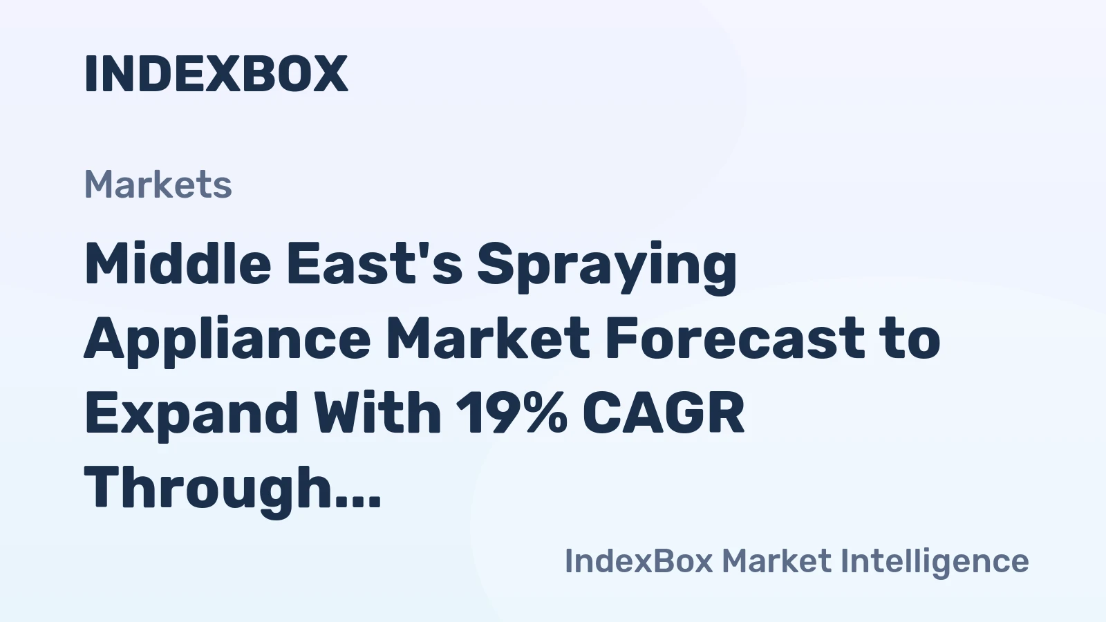 Middle East's Spraying Appliance Market Forecast to Expand With 19% CAGR Through 2035