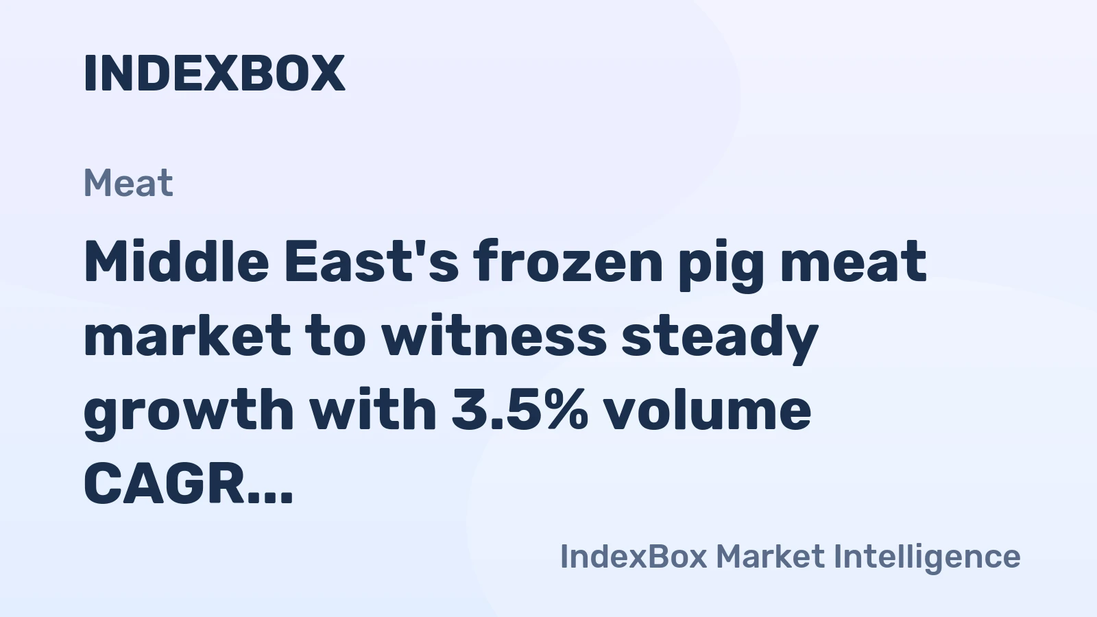 Middle East's frozen pig meat market to witness steady growth with 3.5% volume CAGR reaching 4.1K tons by 2035, valued at $8.9M