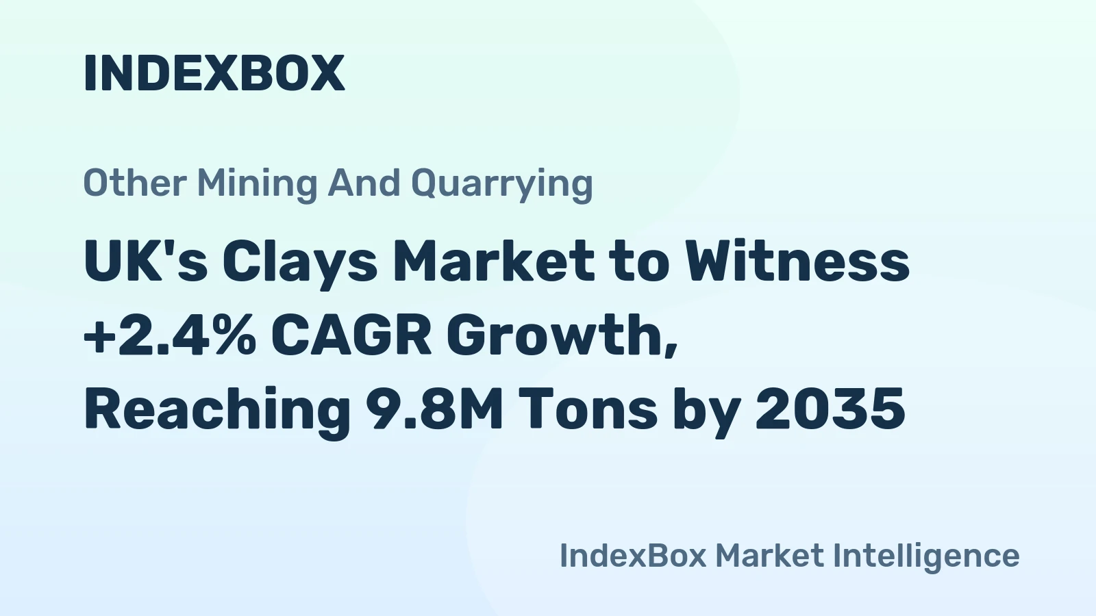 UK's Clays Market to Witness +2.4% CAGR Growth, Reaching 9.8M Tons by 2035
