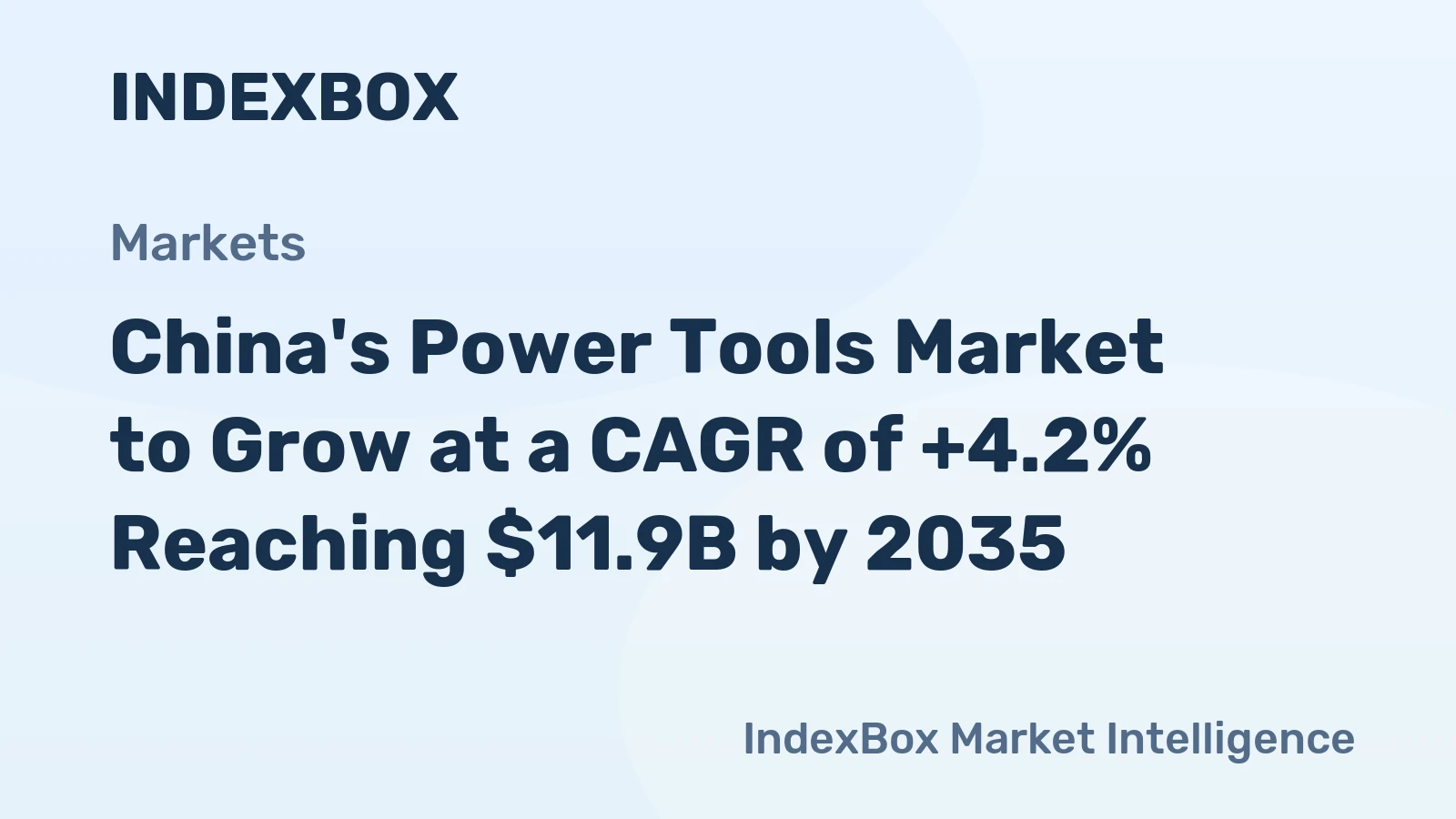 China's Power Tools Market to Grow at a CAGR of +4.2% Reaching $11.9B by 2035
