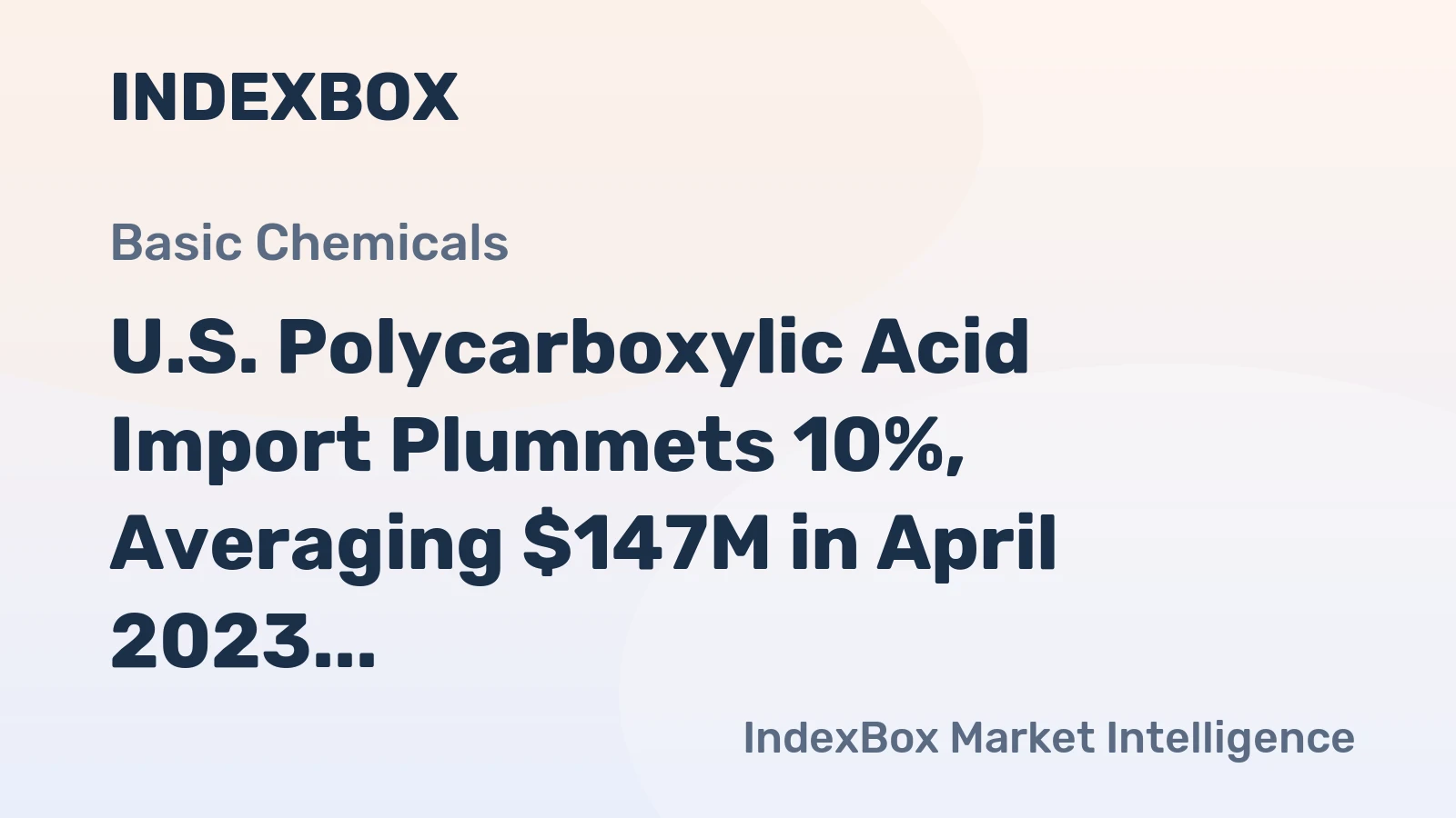 U.S. Polycarboxylic Acid Import Plummets 10%, Averaging $147M in April 2023