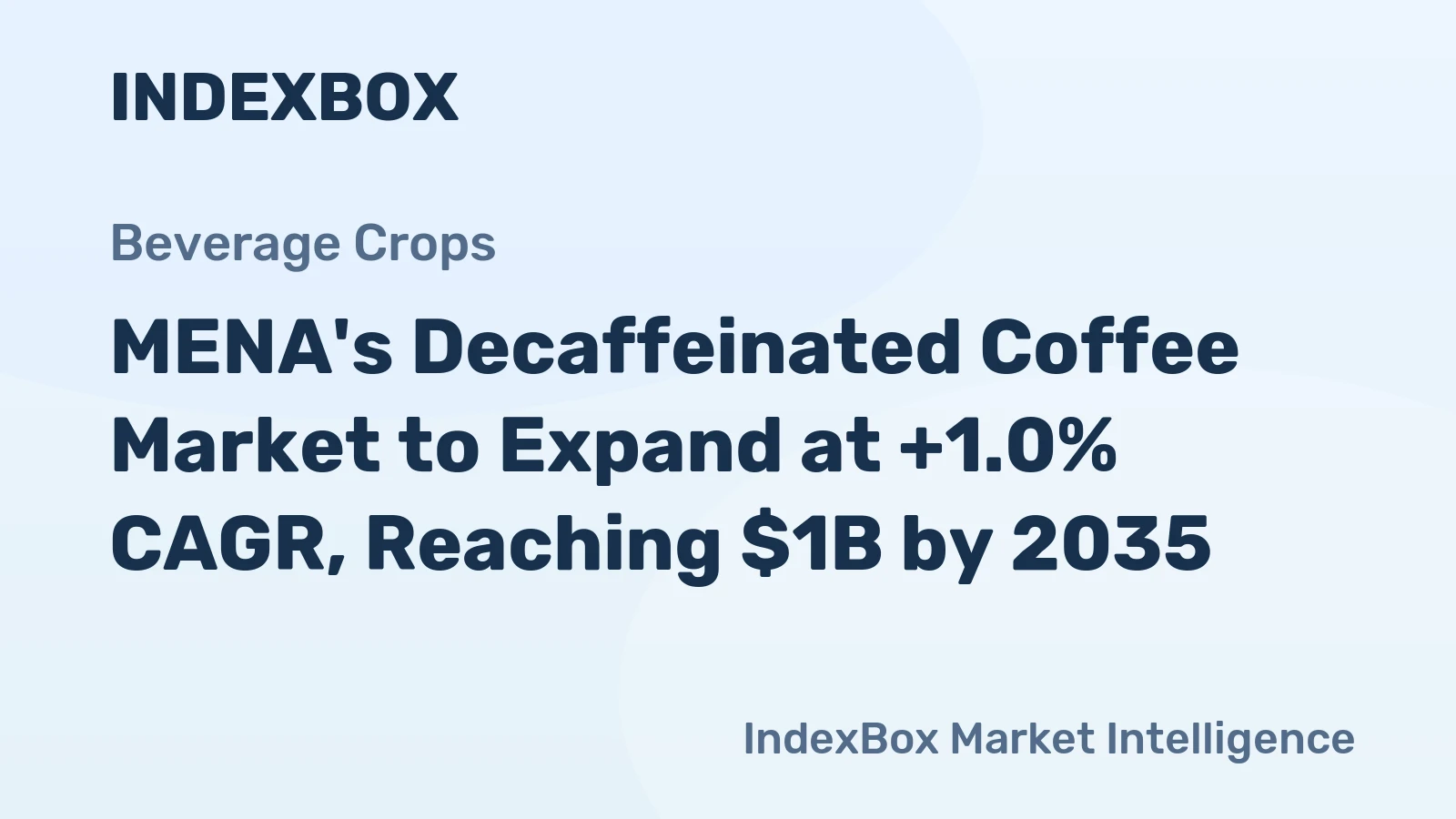 MENA's Decaffeinated Coffee Market to Expand at +1.0% CAGR, Reaching $1B by 2035