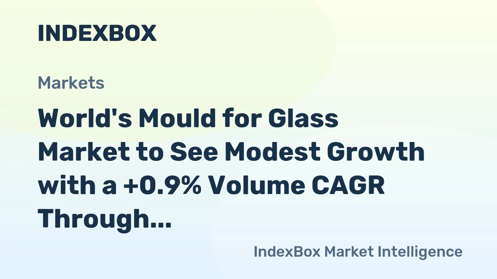 World's Mould for Glass Market to See Modest Growth with a +0.9% Volume CAGR Through 2035