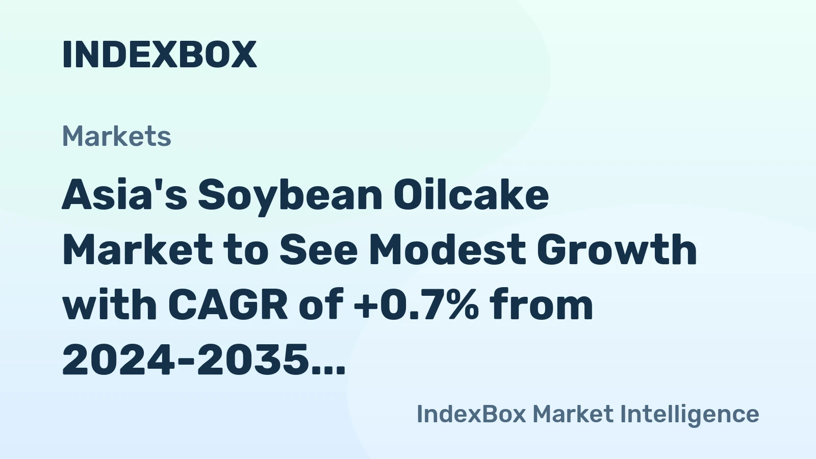 Asia's Soybean Oilcake Market to See Modest Growth with CAGR of +0.7% from 2024-2035