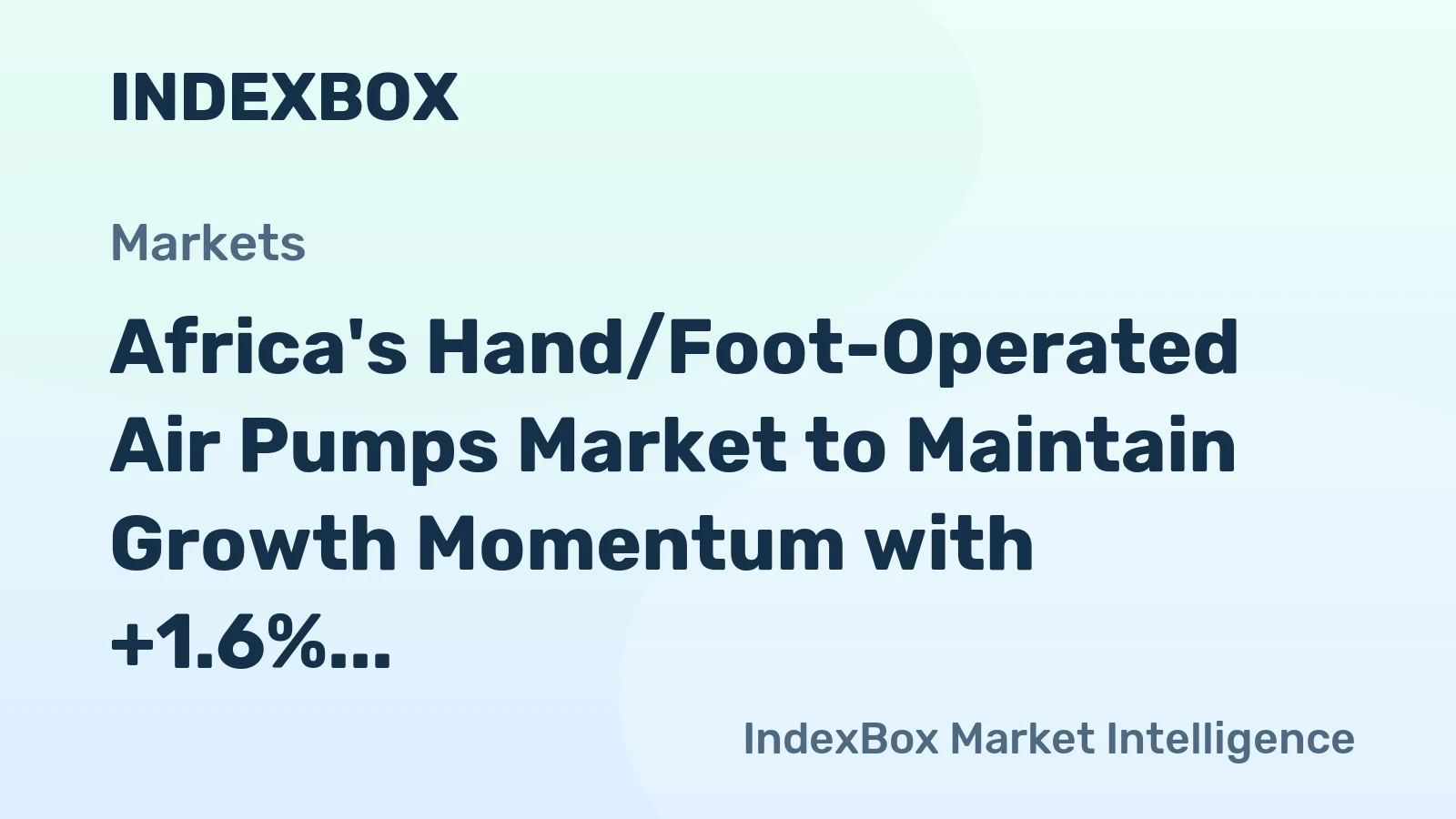 Africa's Hand/Foot-Operated Air Pumps Market to Maintain Growth Momentum with +1.6% CAGR