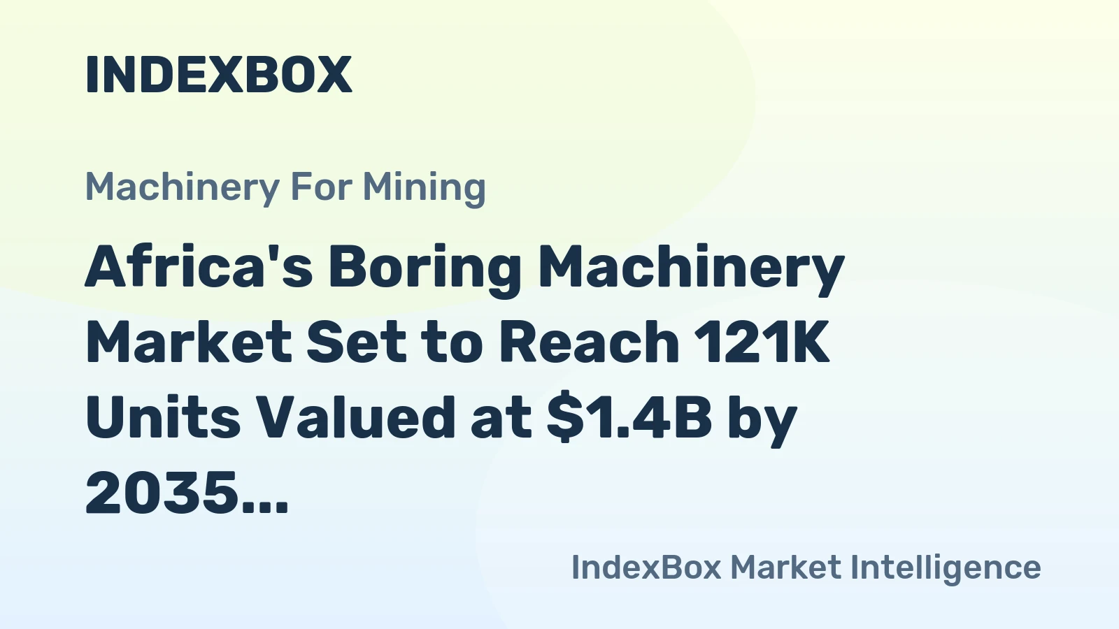 Africa's Boring Machinery Market Set to Reach 121K Units Valued at $1.4B by 2035