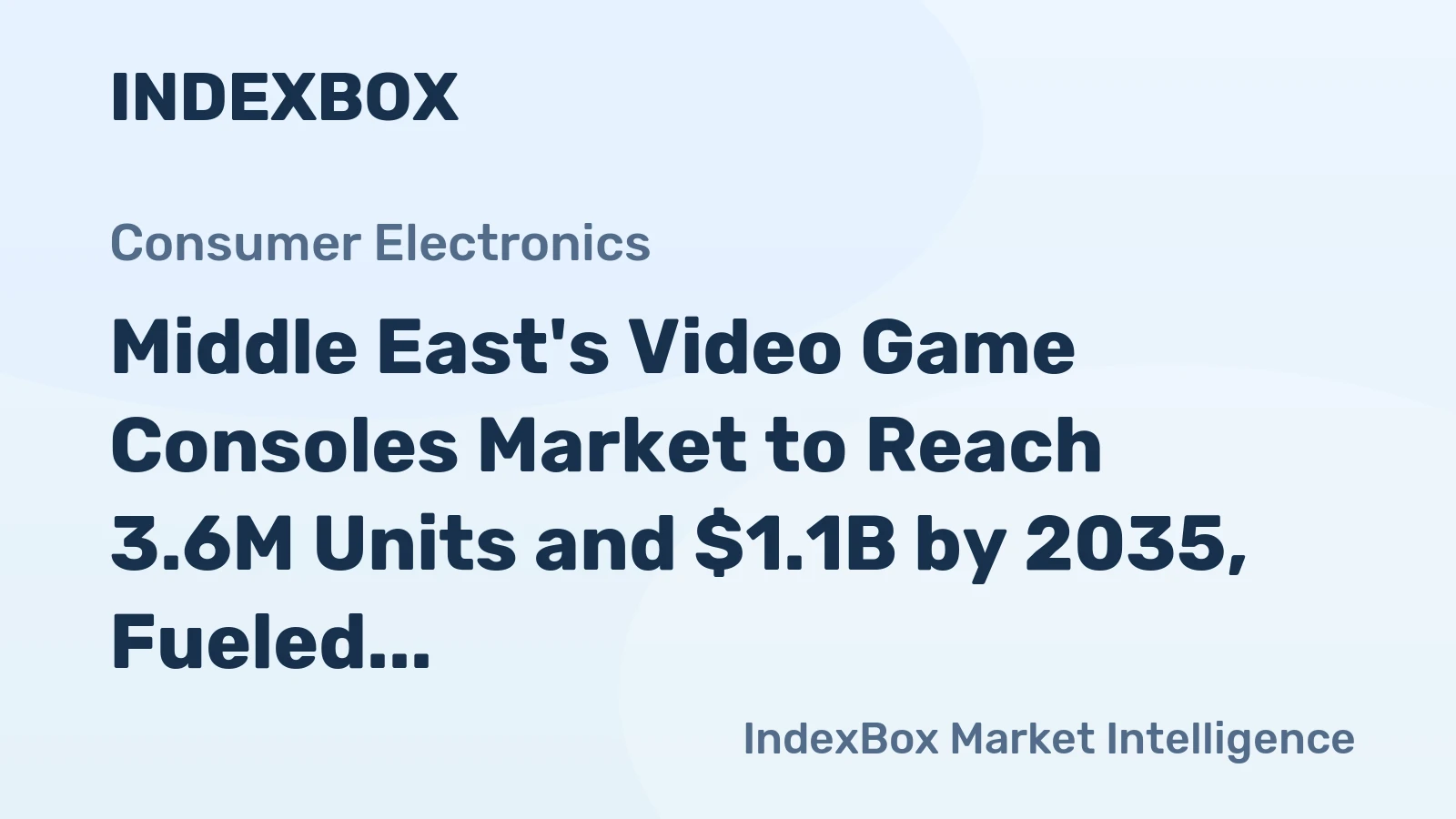 Middle East's Video Game Consoles Market to Reach 3.6M Units and $1.1B by 2035, Fueled by Rising Demand