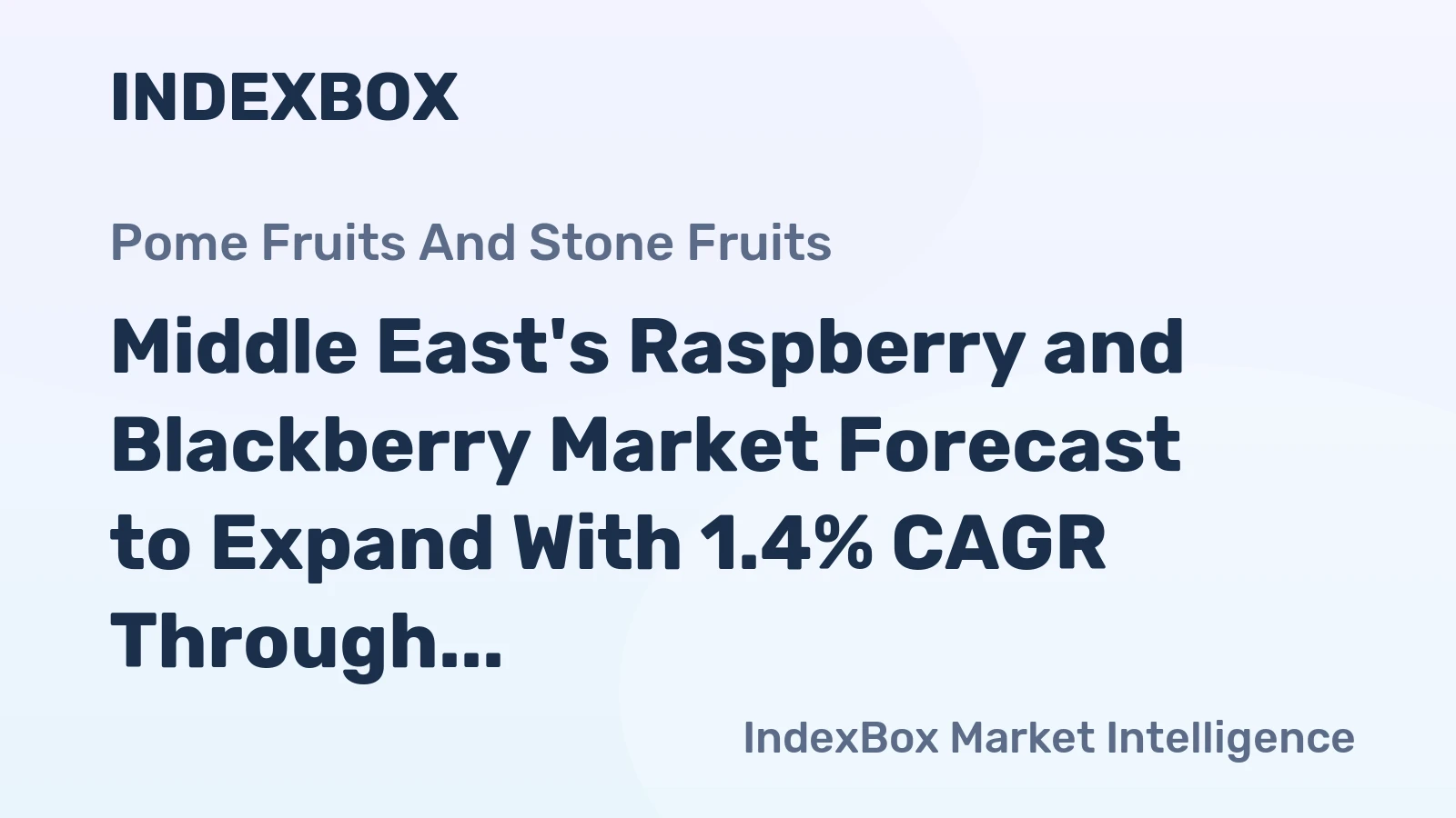 Middle East's Raspberry and Blackberry Market Forecast to Expand With 1.4% CAGR Through 2035