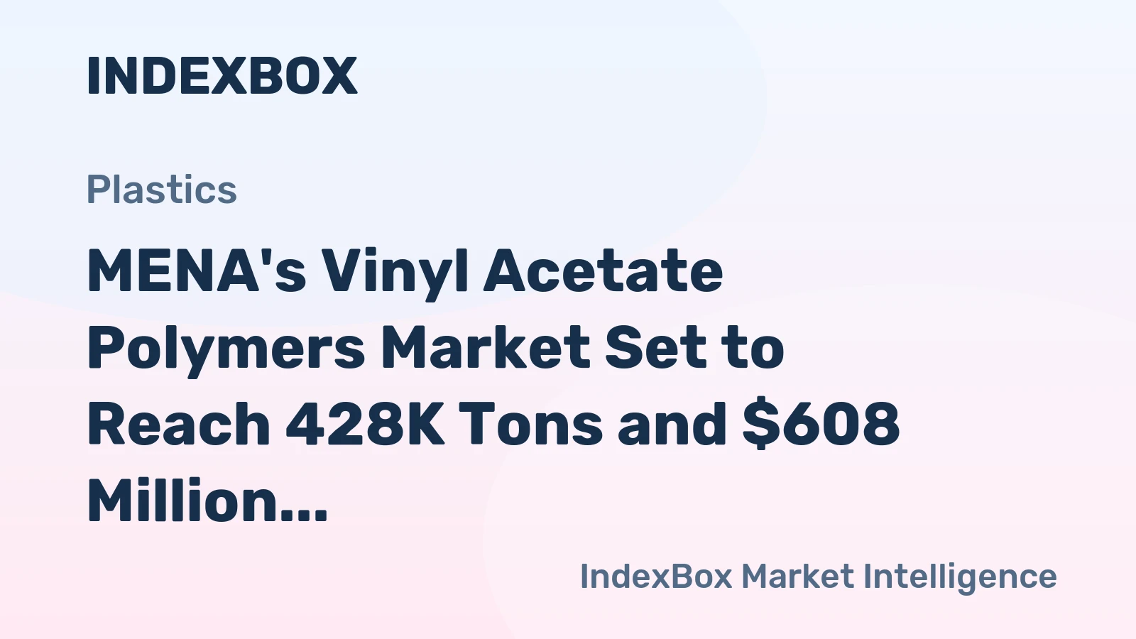MENA's Vinyl Acetate Polymers Market Set to Reach 428K Tons and $608 Million in Value