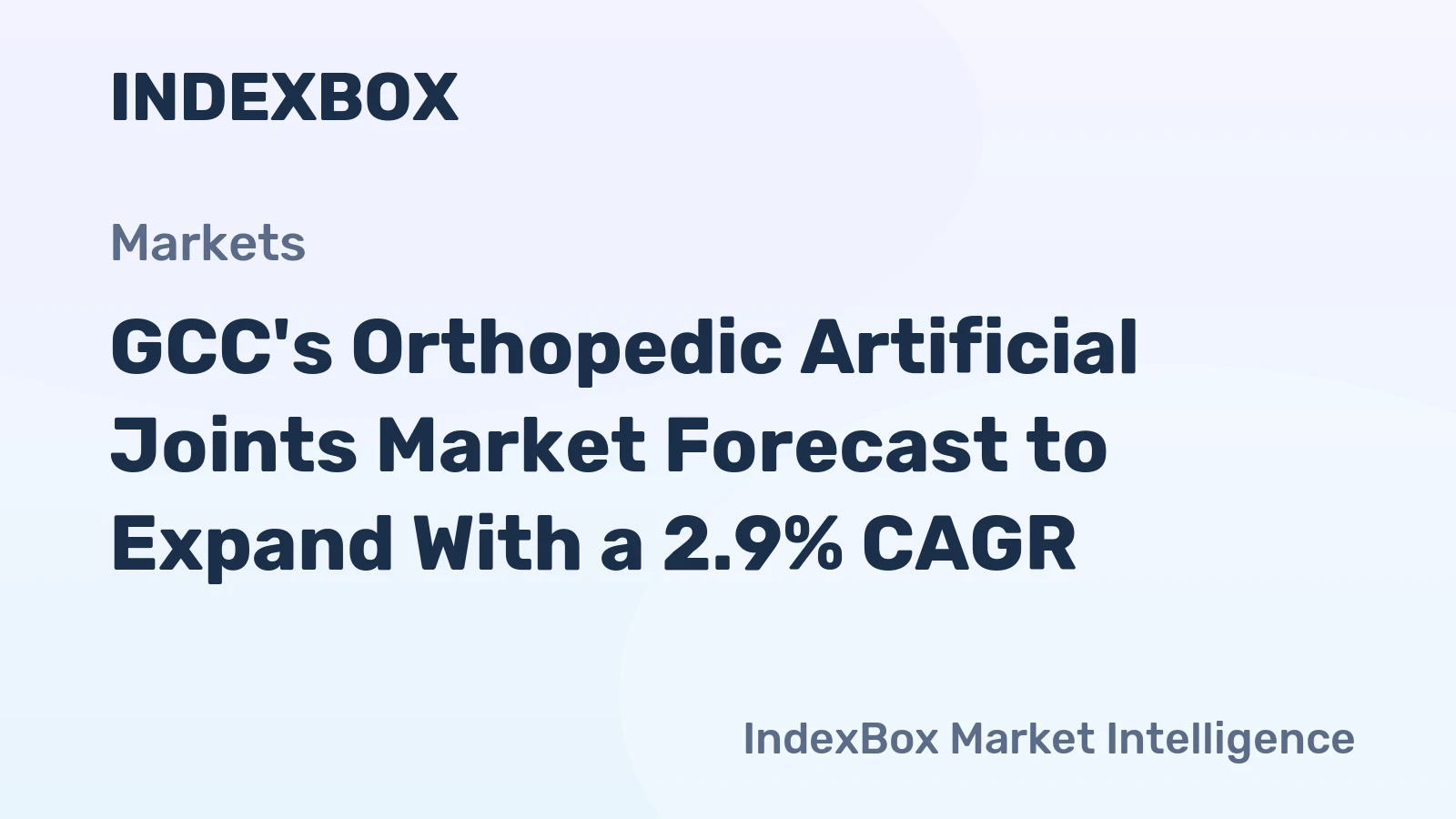 GCC's Orthopedic Artificial Joints Market Forecast to Expand With a 2.9% CAGR