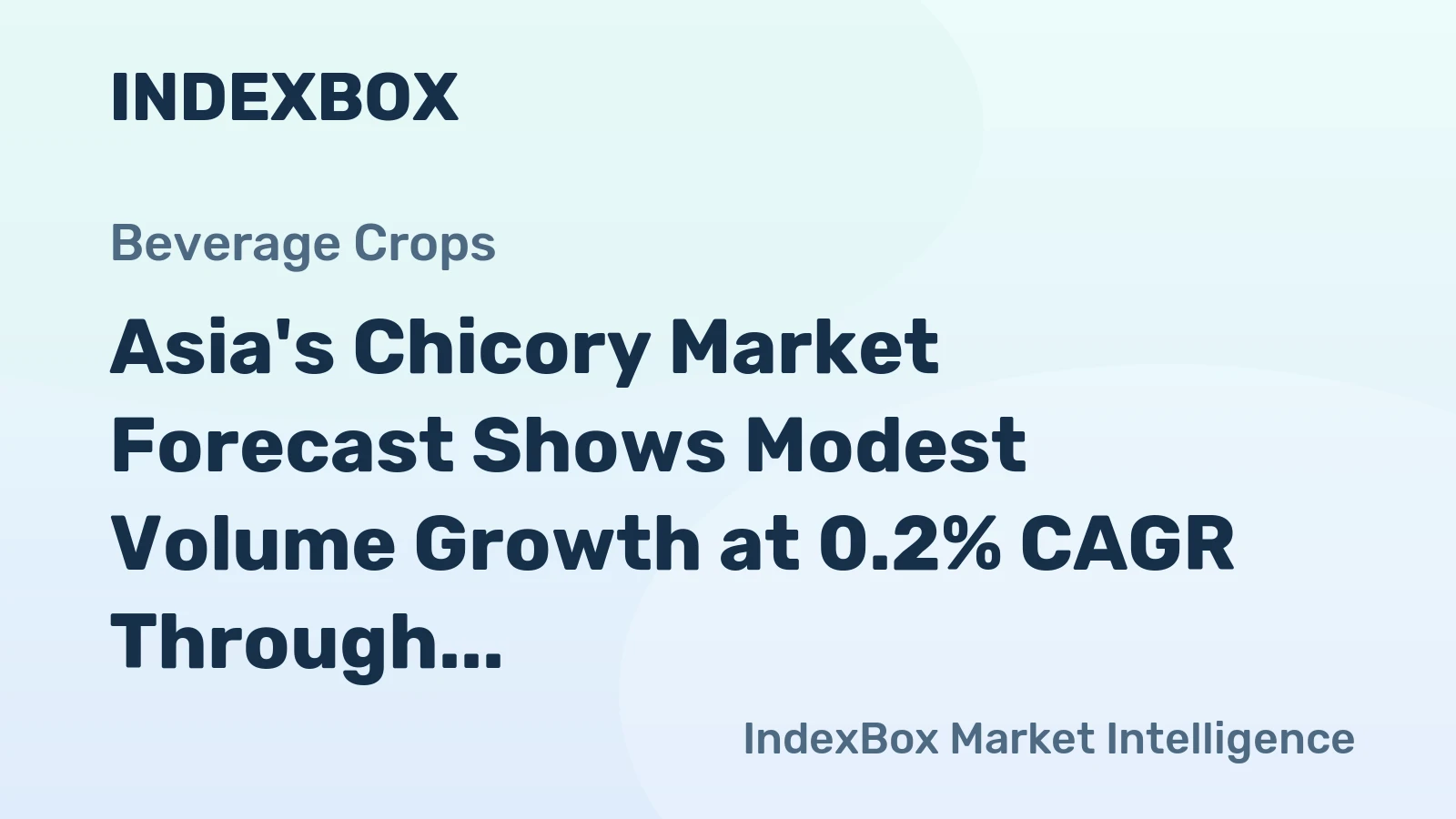 Asia's Chicory Market Forecast Shows Modest Volume Growth at 0.2% CAGR Through 2035
