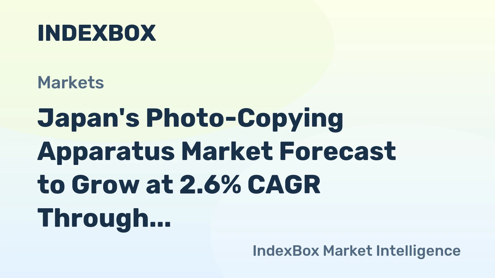 Japan's Photo-Copying Apparatus Market Forecast to Grow at 2.6% CAGR Through 2035